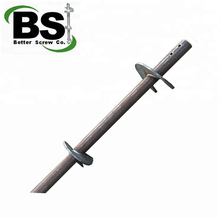 High quality ground screw hot dip galvanized round helical pile for ...