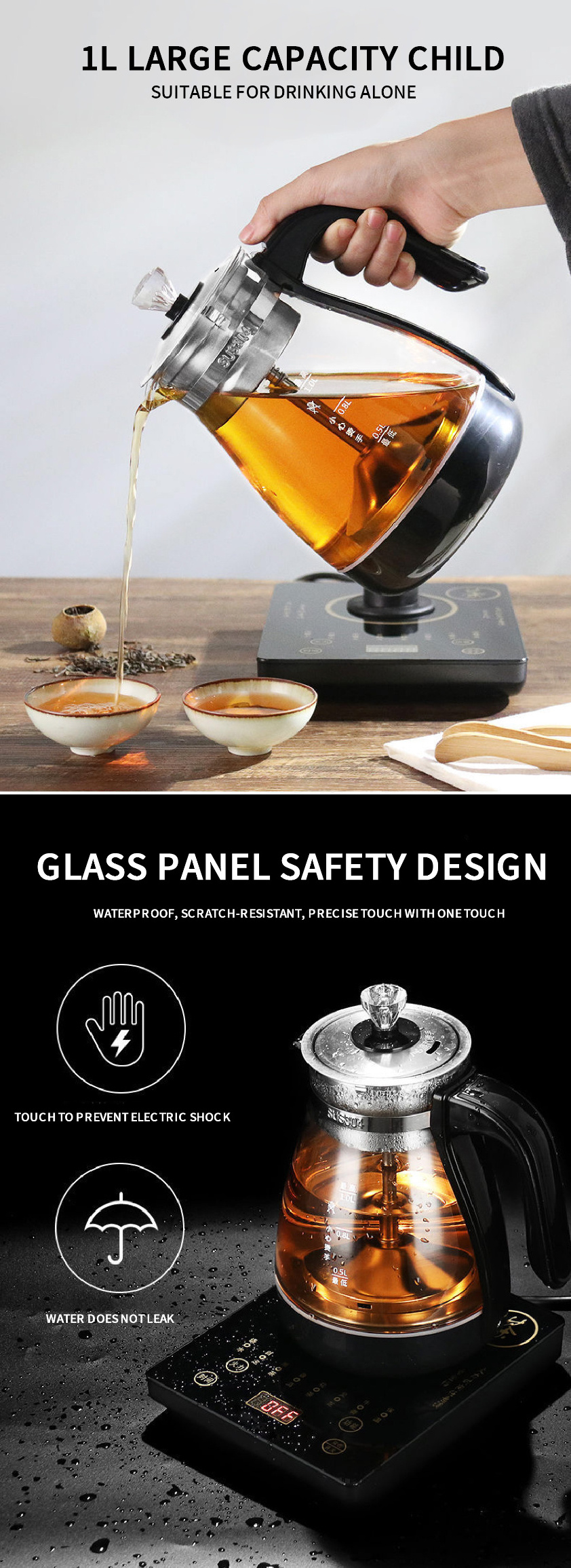 Chinese electric tea maker machine electric health preserving pot glass ...