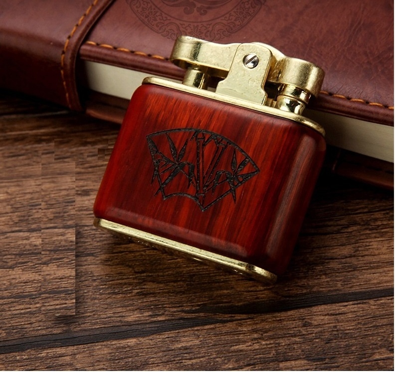 Wholesale Wooden Wood Oil Kerosene Refillable Cigarette Custom Lighter ...
