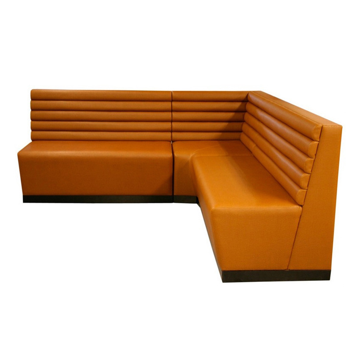 commercial use Custom modern nordic L shape PU leather restaurant ...