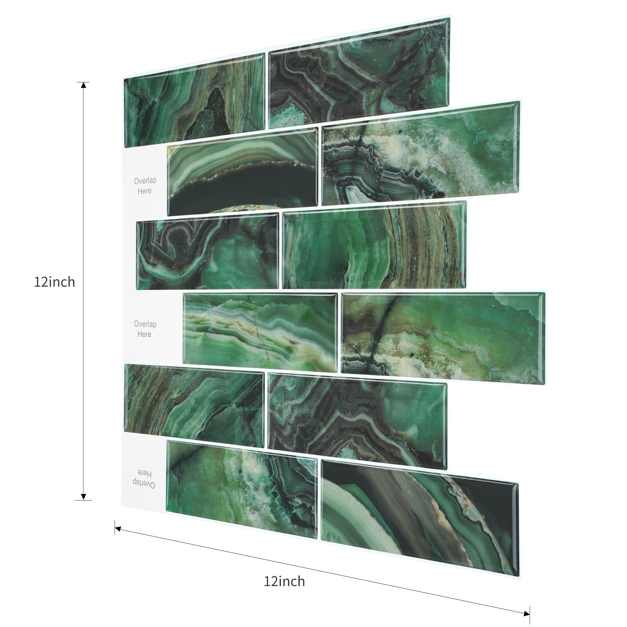 Metro Fiona Dark Green 12 in. x 12 in. Vinyl Peel and Stick Tile ...