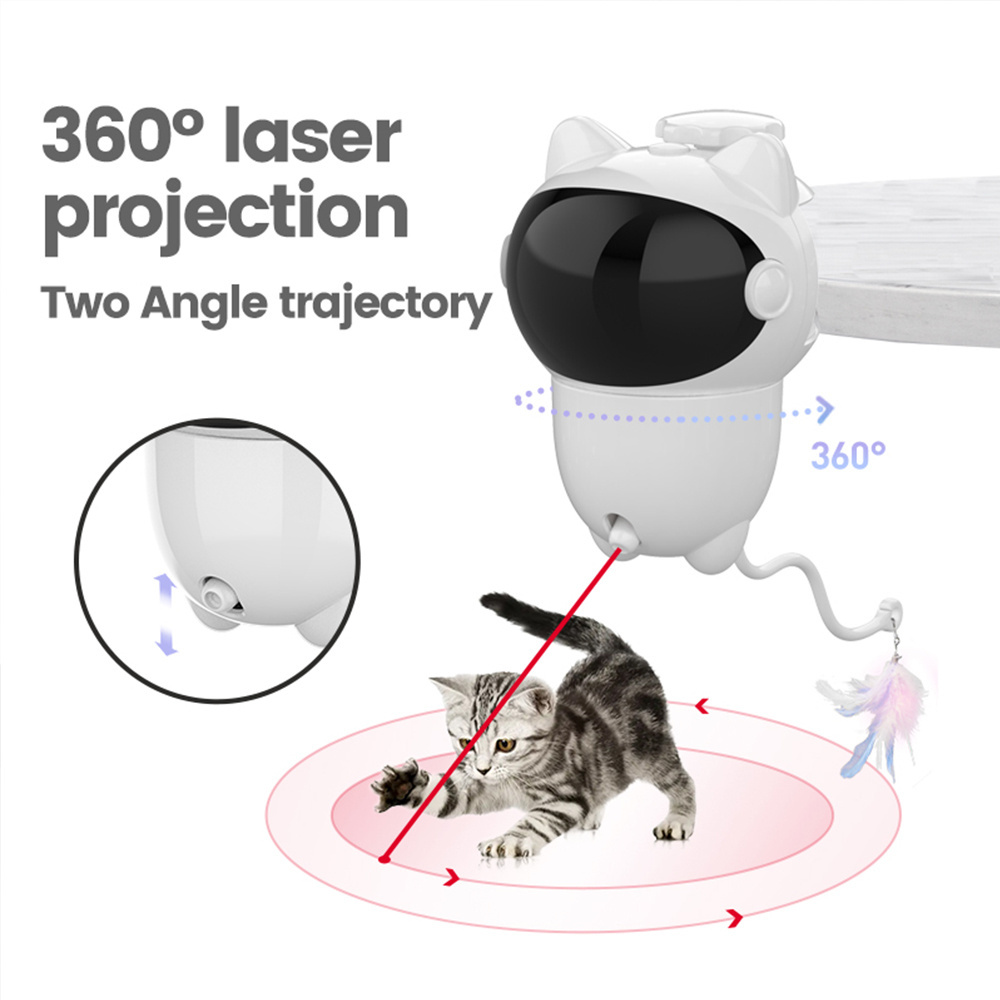 360 Interactive Cat Laser Toy Pet Laser Pointer for Cats Automatic ...