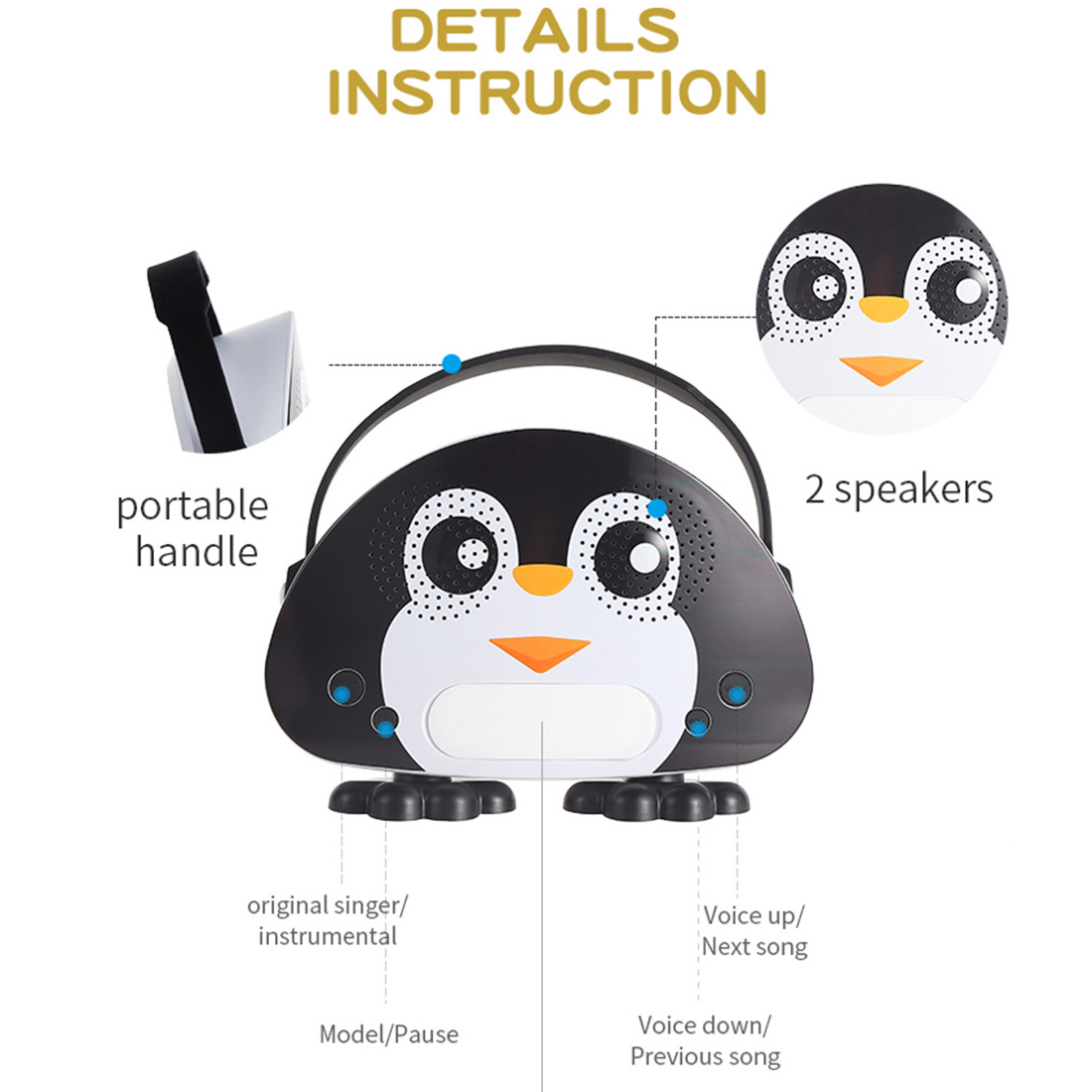 Jumon All-in-one Microphone Speaker Portable Bluetooth Speaker with ...