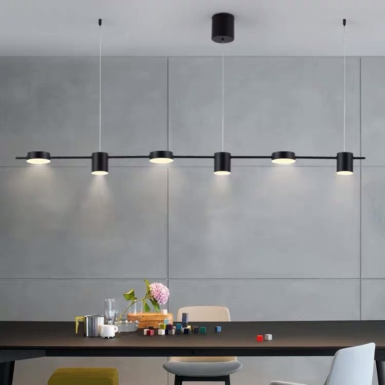 Minimalist Restaurant Led Long Bar Pendant light Dimmable Dining Table ...