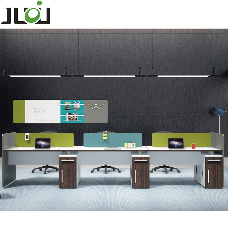 computer desk office partition office workstation for 6 person mdf ...