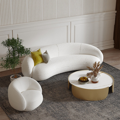 modern minimalist white half circle designer couches luxury sofa set design lounge round curved sofa couch BestSuppliers