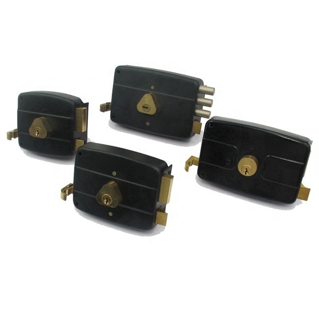 Mexico Security Door Brass Latch 3 Round Rim Lock Deadlock Gate Lock ...