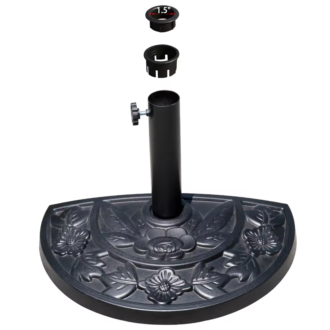 Outdoor Garden Half Round 9KG Rose Resin Umbrella Base Parasol Base ...