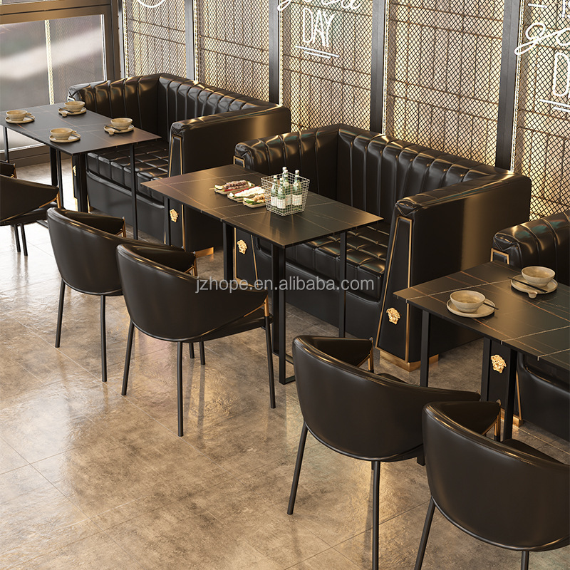 Restaurant Furniture Fast Food Cafe Shop Restaurant Booth Dining Seating Restaurant Chair and Tables for Sale Dining Set Wood BestSuppliers