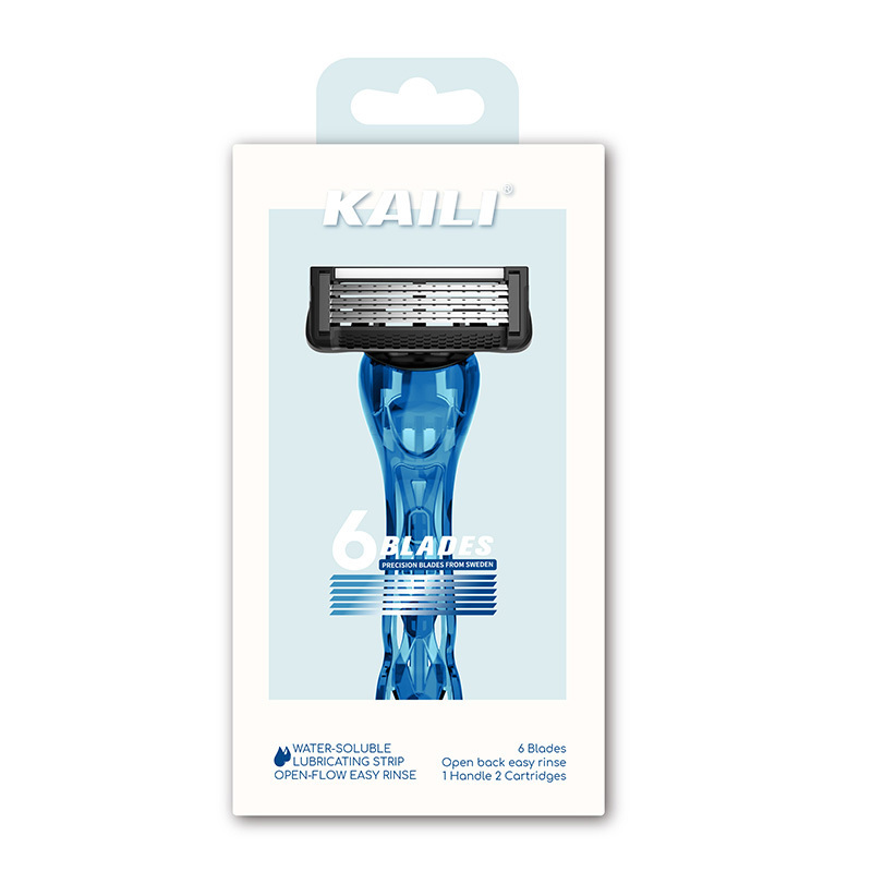 Wholesale 6 blades men razor shaving set with replaceable cartridge ...
