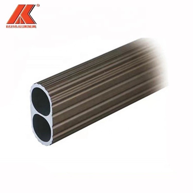 Wardrobe aluminum oval tube rod matt black closet hanging rod with ...