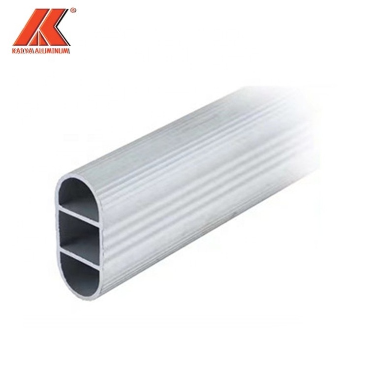 Wardrobe aluminum oval tube rod matt black closet hanging rod with ...