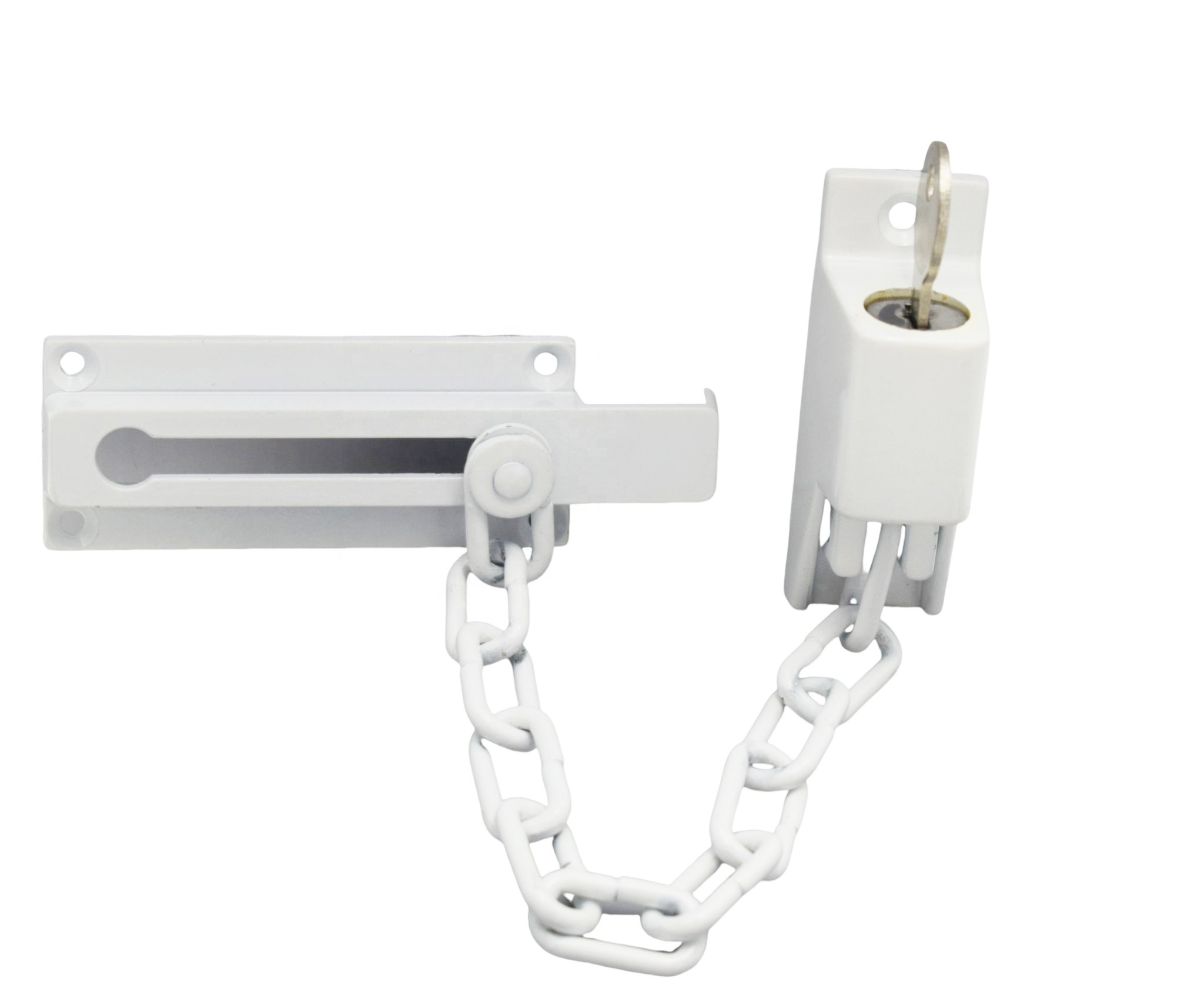 Keyed Chain Door Lock Die Cast Construction White Color Door Guard ...