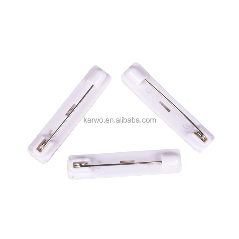 Factory Price 36mm Adhesive Plastic Safety Pin Name Tag Plastic Base ...