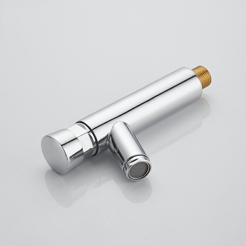 Public Toilet Brass Wall Mounted Cold Water Push Button Time Delay Self ...