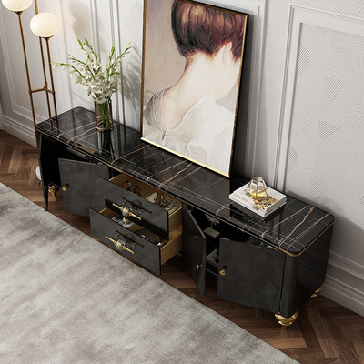 Black and marble tv stand store