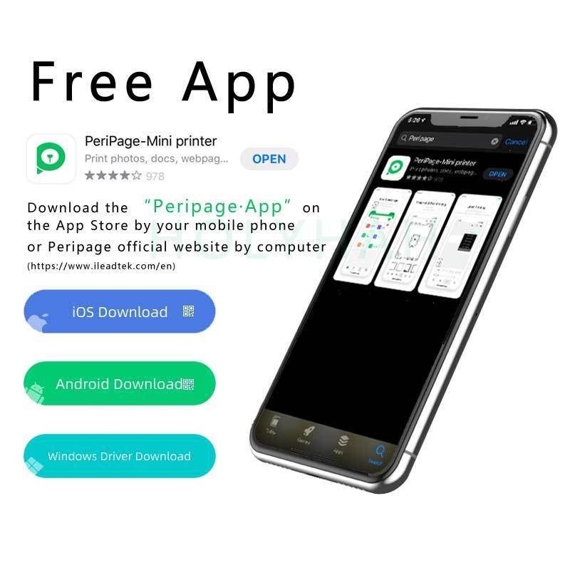 A6 304DPI Peripage Portable BT 4.0 Thermal Photo Printer Wireless ...