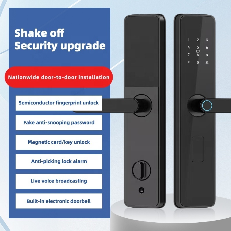Smart aluminium lock with key for main front door handle ...