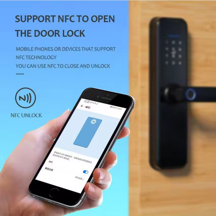 Waterproof Smart Lock Keyless Self-Locking Drill Chuck Smart Wood Door ...
