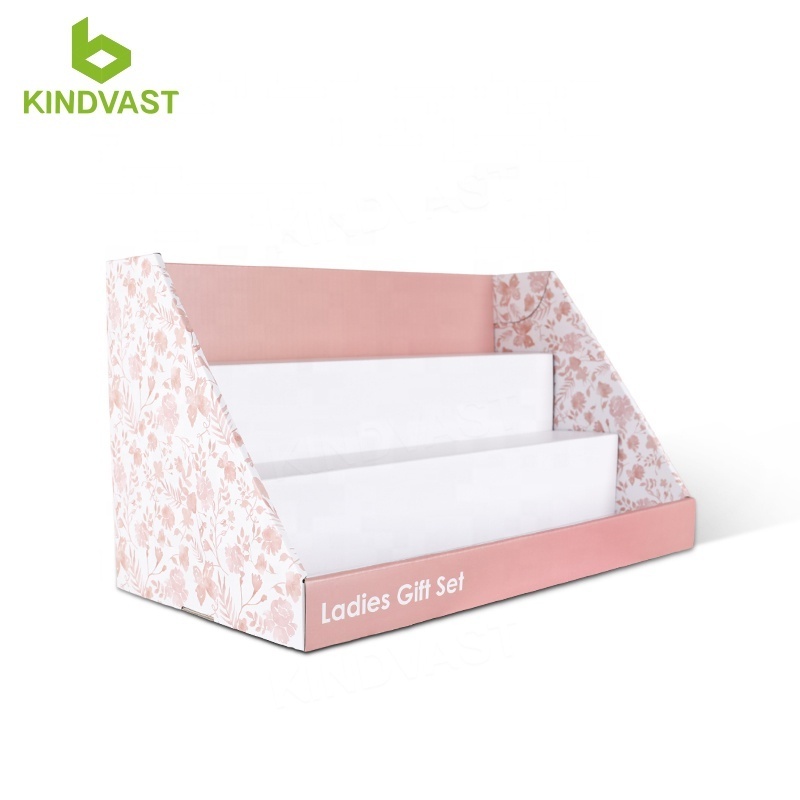 retail cardboard gift card counter display stand 3 step conter display ...