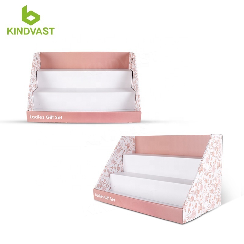 retail cardboard gift card counter display stand 3 step conter display ...