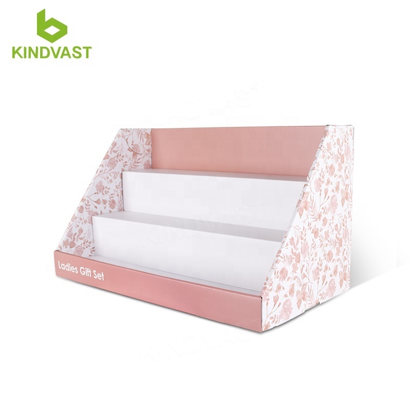 retail cardboard gift card counter display stand 3 step conter display ...