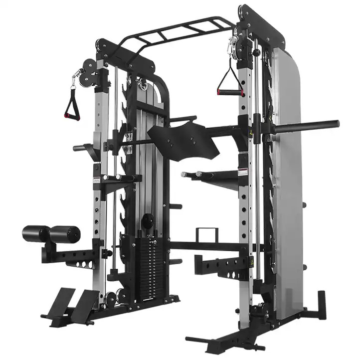 Home Gym Cable Crossover Machine Squat Rack Multi-functional Trainer ...