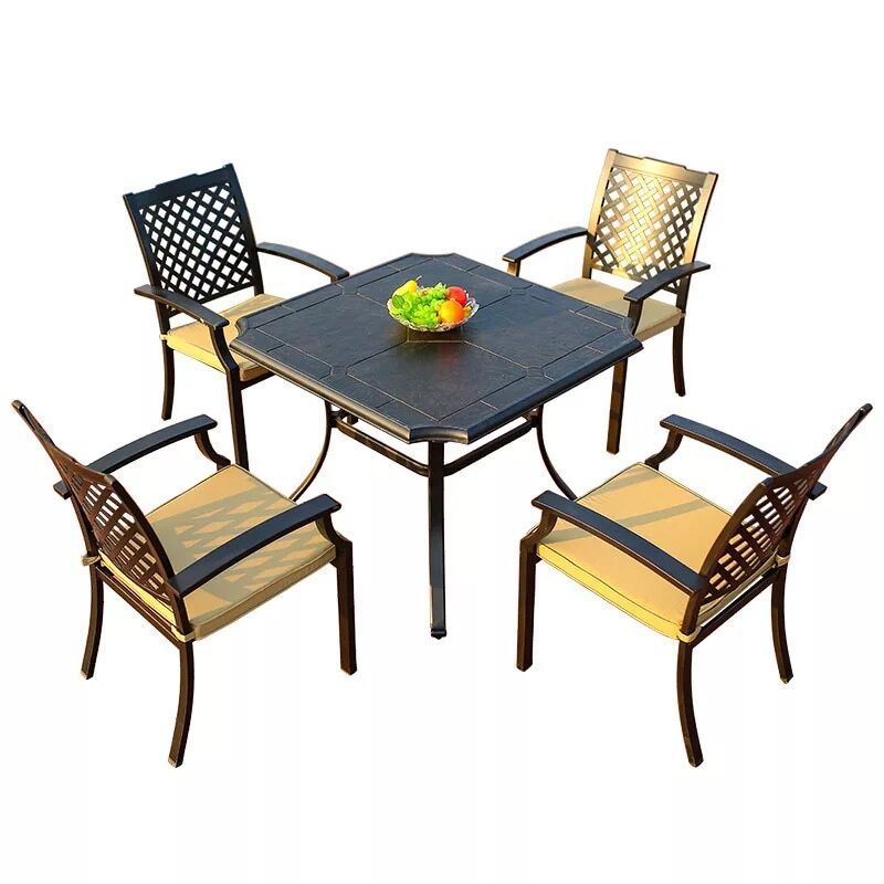 Patio Furniture Wrought Iron Table and Chairs Cast Iron Table Set Cast ...