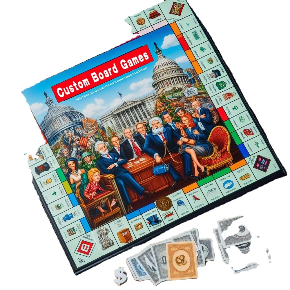 Custom family board game different card types and standard plastic ...