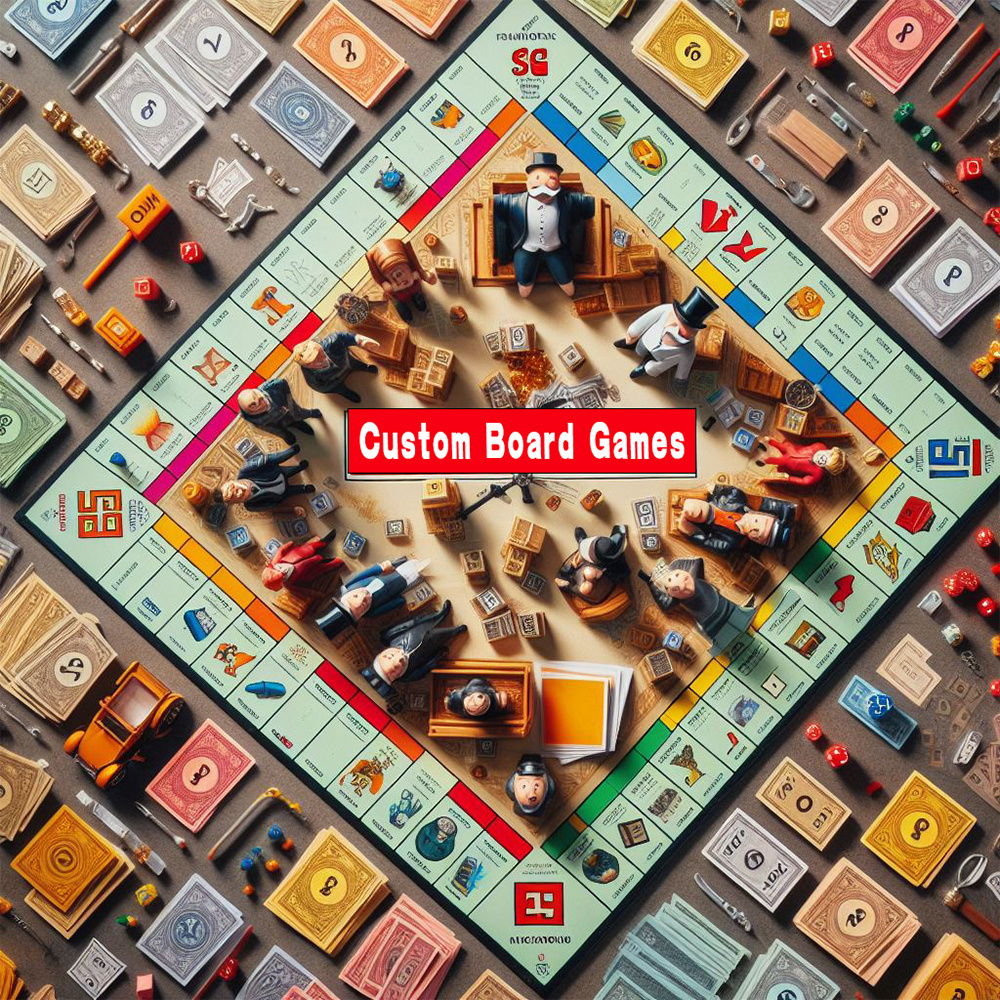 Custom family board game different card types and standard plastic ...