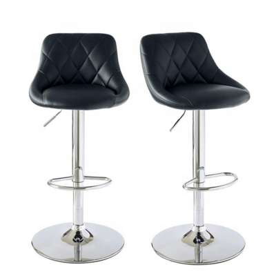 Commercial Used High Quality Pu Leather Black Round Bar Stool Outdoor High Bar Stools For Sale BestSuppliers