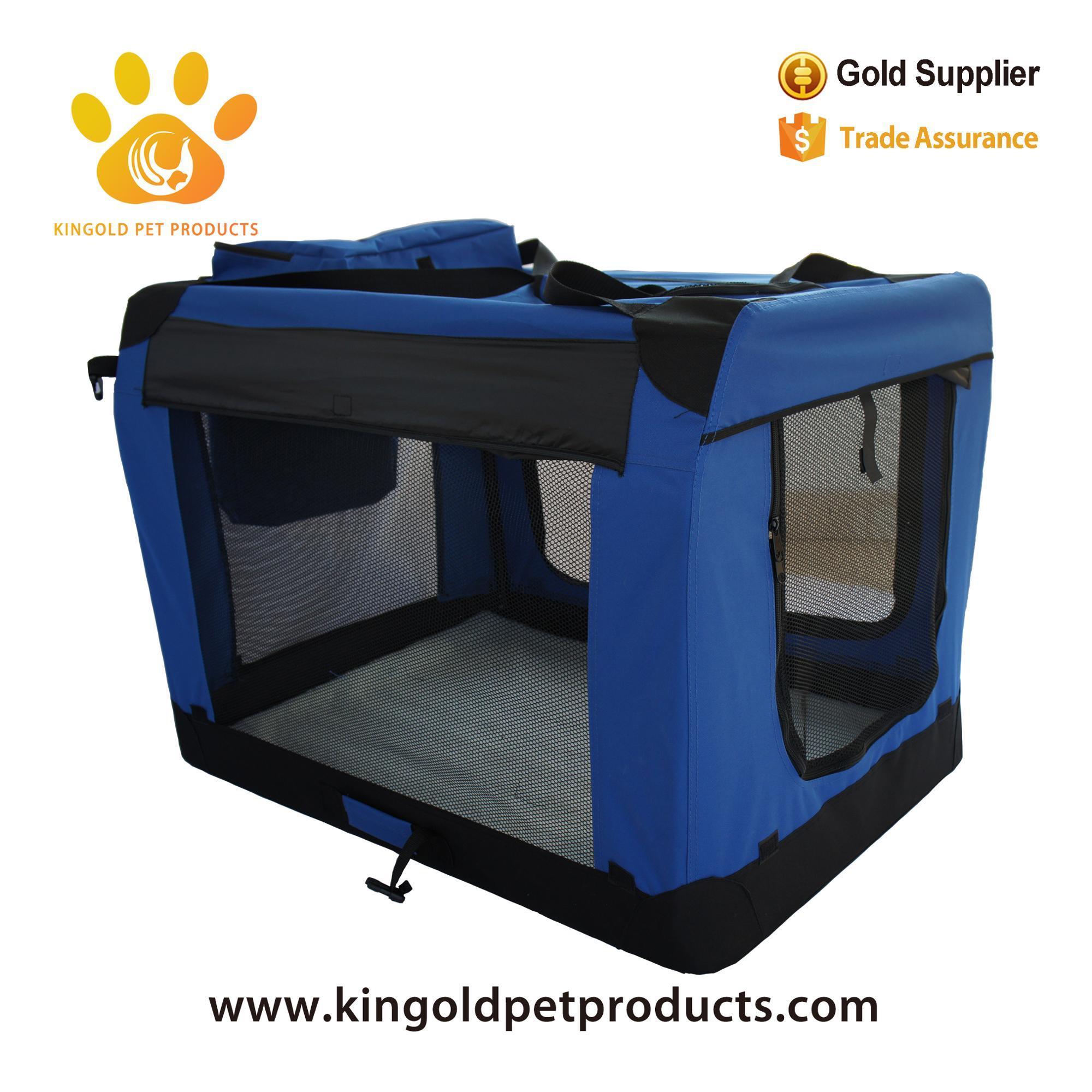 Indoor Outdoor Pet Foldable Collapsible Soft Dog Crate Dog Car ...
