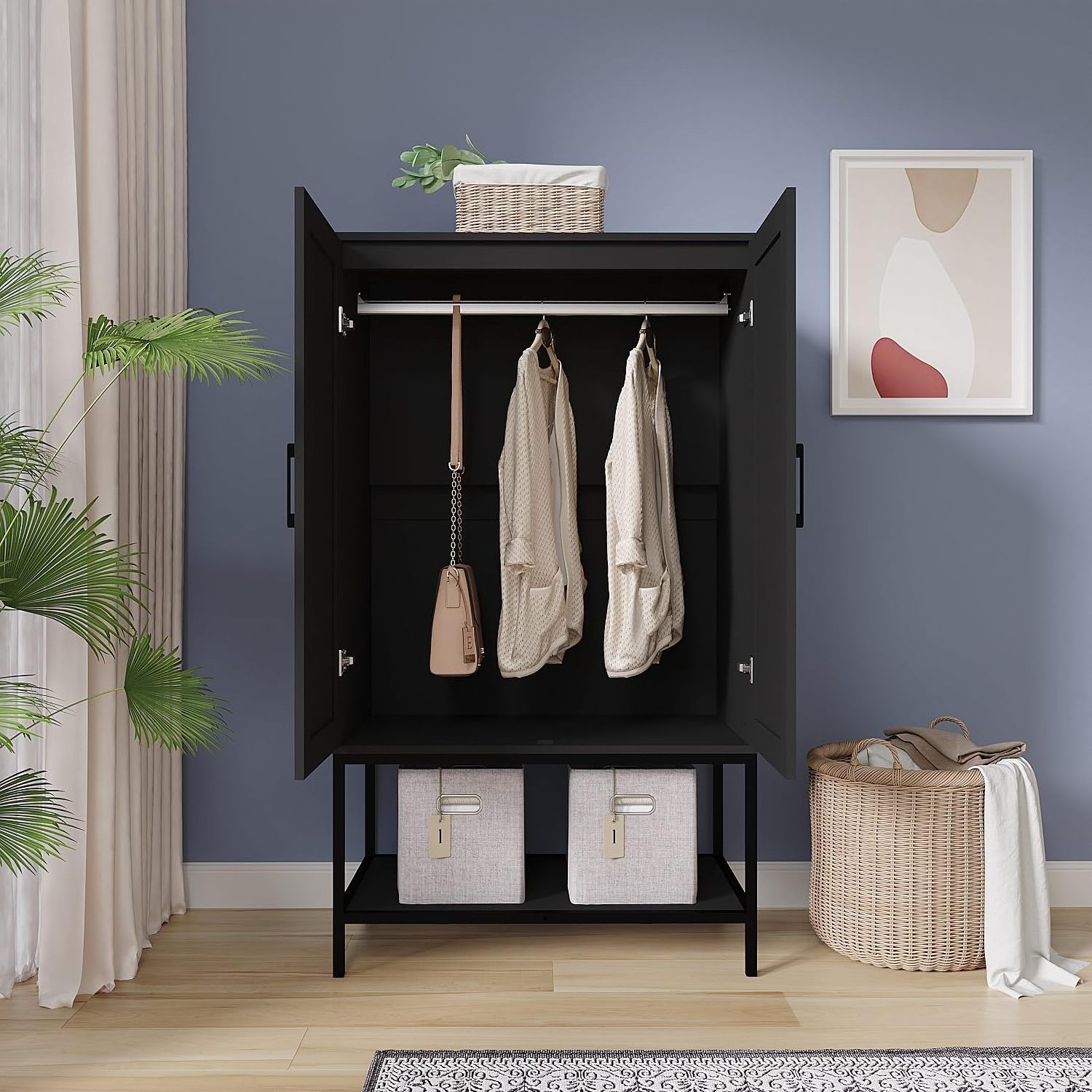 A large number of customized wholesale 2-door wardrobe, rattan bedroom ...