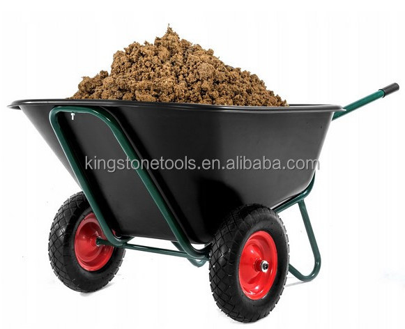 200L Large Poly tray Double Wheel Garden plastic tray wheelbarrow ...