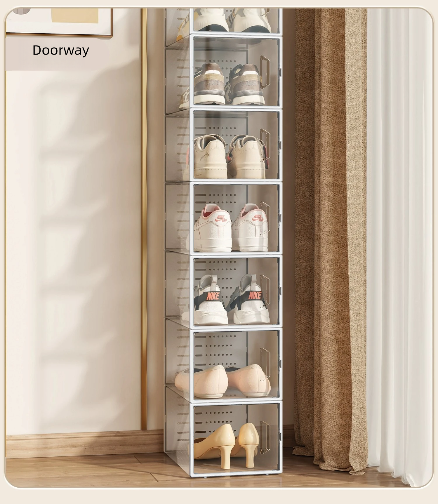 Simple modern shoe cabinet multi-layer shoe rack storage bamboo shoe ...