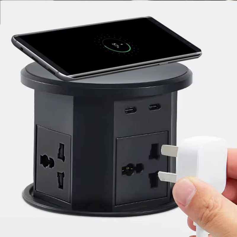 Kitchen Recessed Desktop Pop-Up Hidden Power Outlet with USB Port AC ...