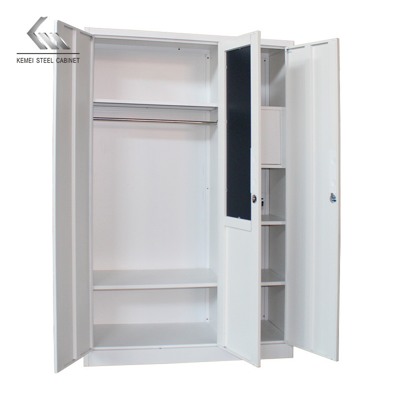 Cupboard Home Bedroom Furniture Steel Almirah Metal Imprint Cabinet 3 ...