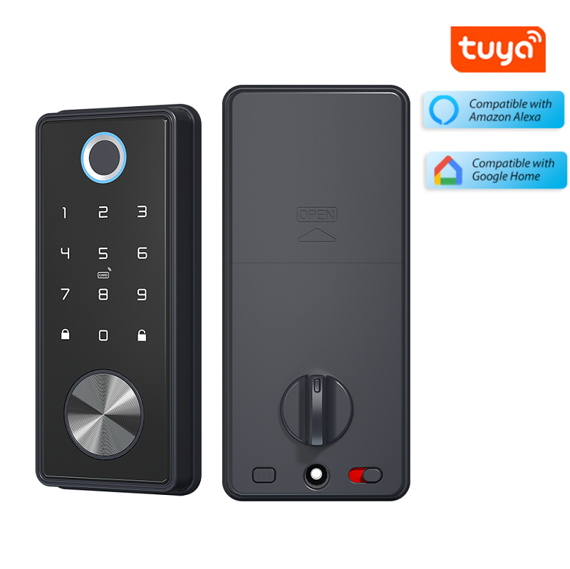 Alexa Tuya Smart Wifi Door Lock with Fingerprint Tuya Deadbolt Door ...