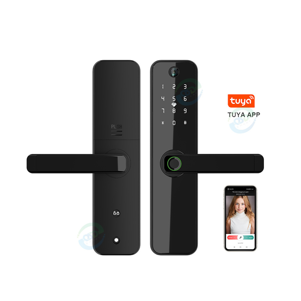 Tuya Cerradura Inteligente WiFi Smart Handle Doorlock Electronic RFID Password Fingerprint ...