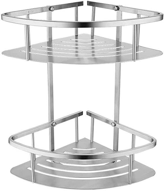 2 Tier Bathroom Caddy Shower Corner Shelf Triangular Shower Caddy ...