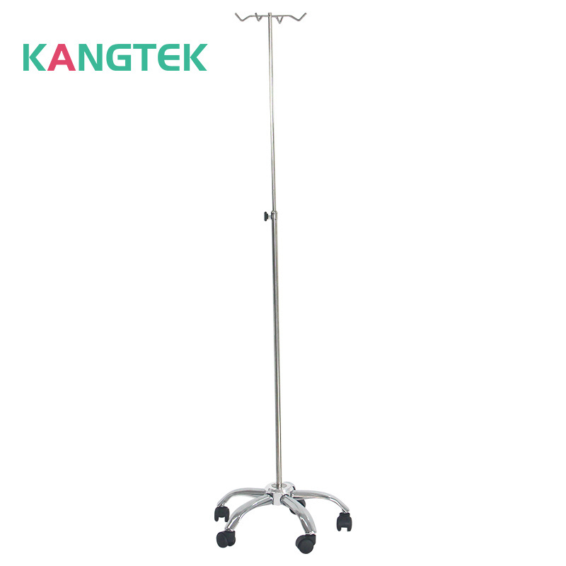 IV Stand with wheels Stainless Steel Drip infusion stand portable For ...