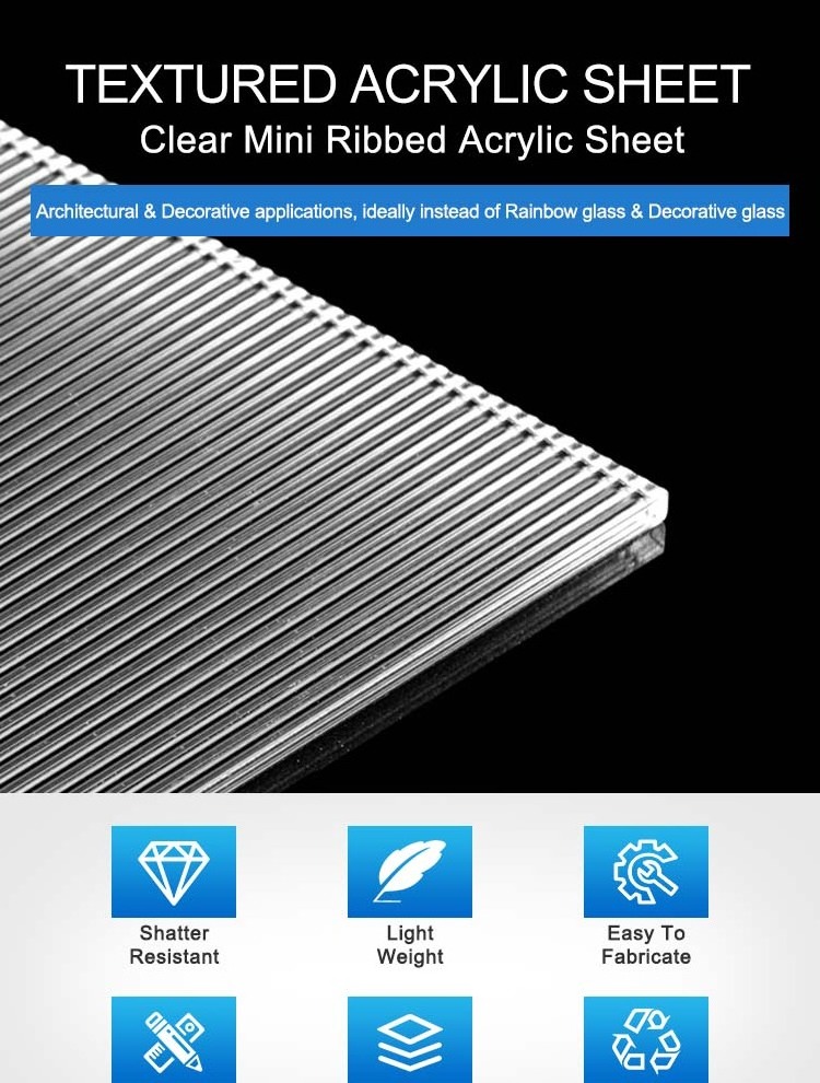 Customized wholeselling PMMA Clear Mini Striped