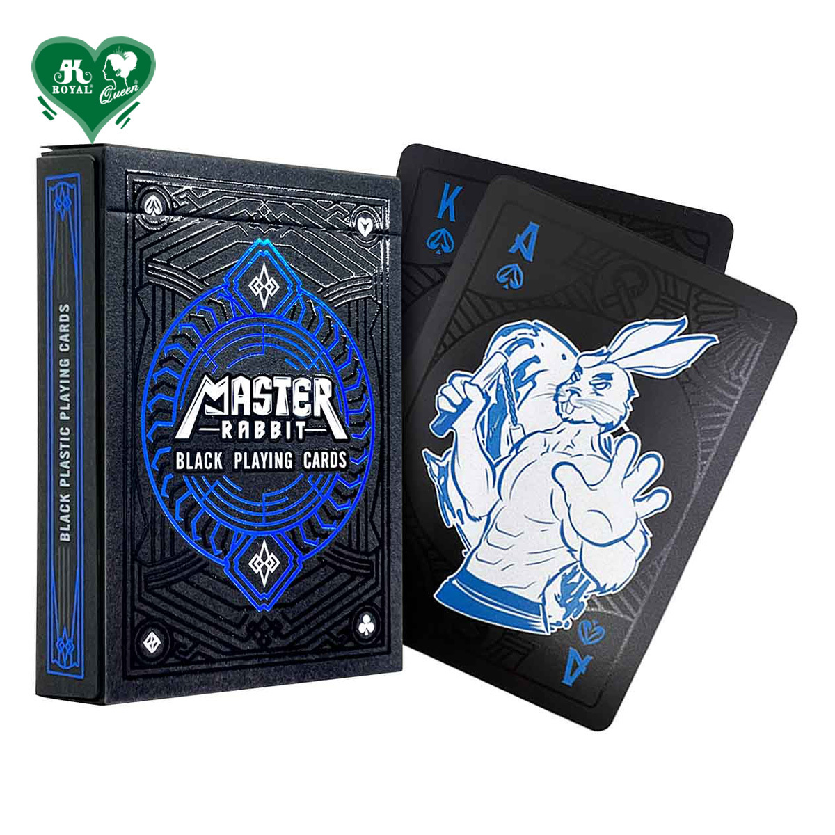 Martial Arts and Poker Design Master Rabbit Waterproof Black Playing ...