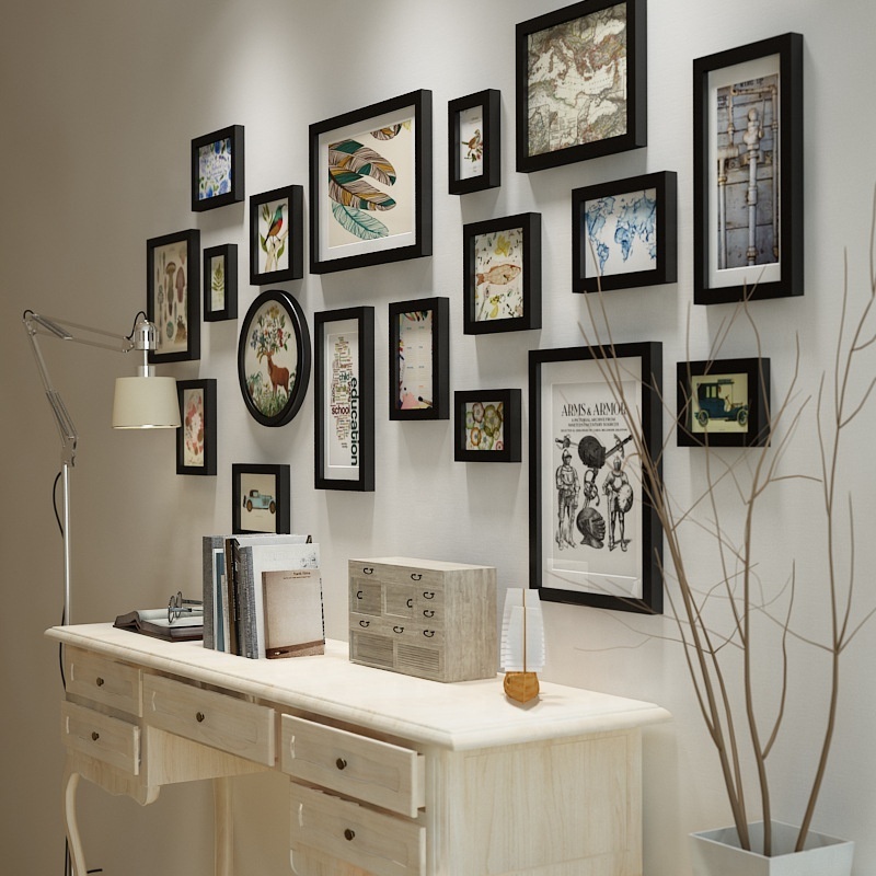 18 Multi Wall Photo Frame Collage Wooden Frame Combination Retro ...