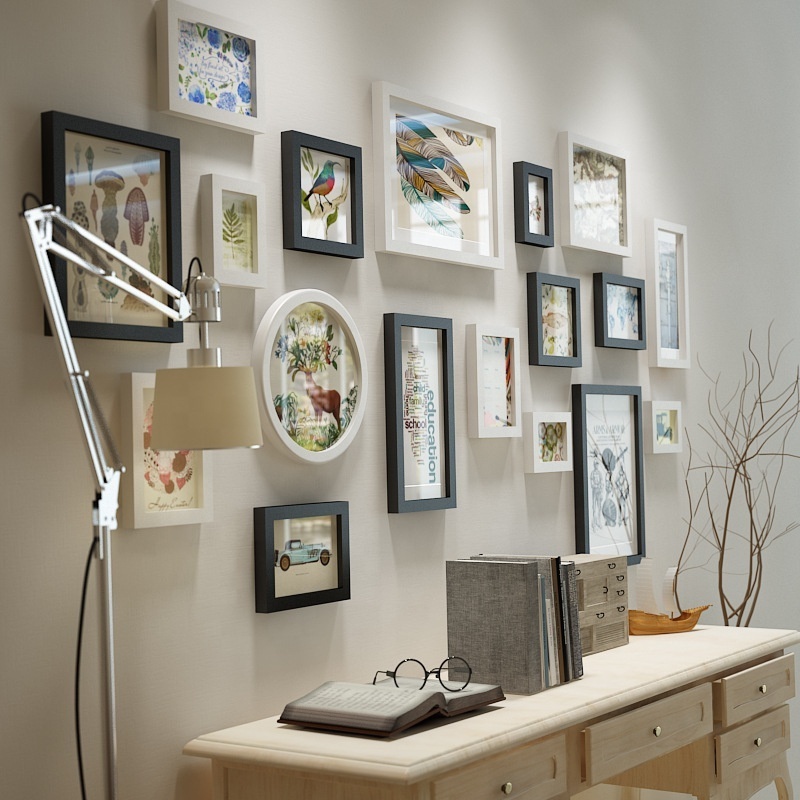 18 Multi Wall Photo Frame Collage Wooden Frame Combination Retro ...