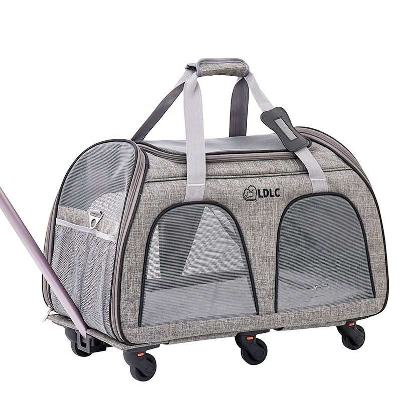 Multifunctional Outdoor Wheeled Foldable Collapsible Cat Trolley Pet ...