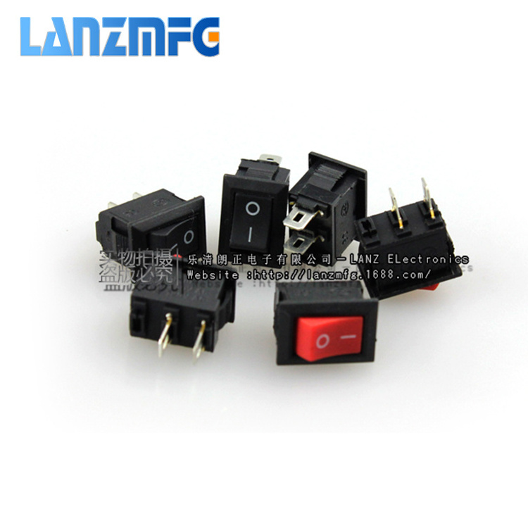 Rocker Switch KCD11- 101/2P Red ON-OFF 250V 10000 Times Lanzmfg CN;ZHE ...