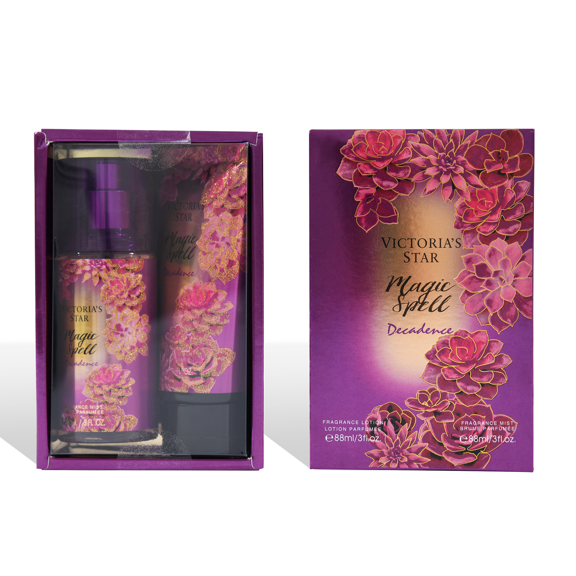 Mini perfume gift set 88ML body mist +88MLl body lotion High Quality ...