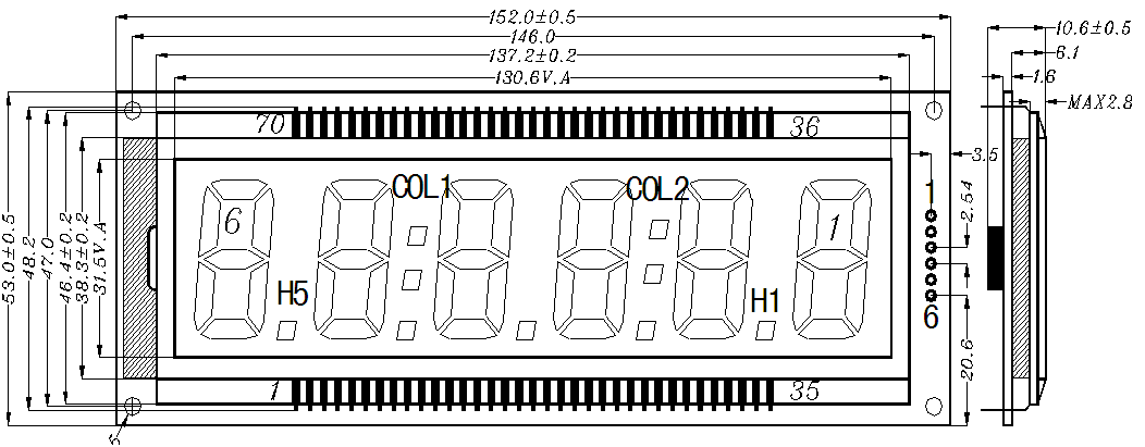 Segment mono fuel pump lcd screen Customize segment lcd display for fuel dispenser tokico ...