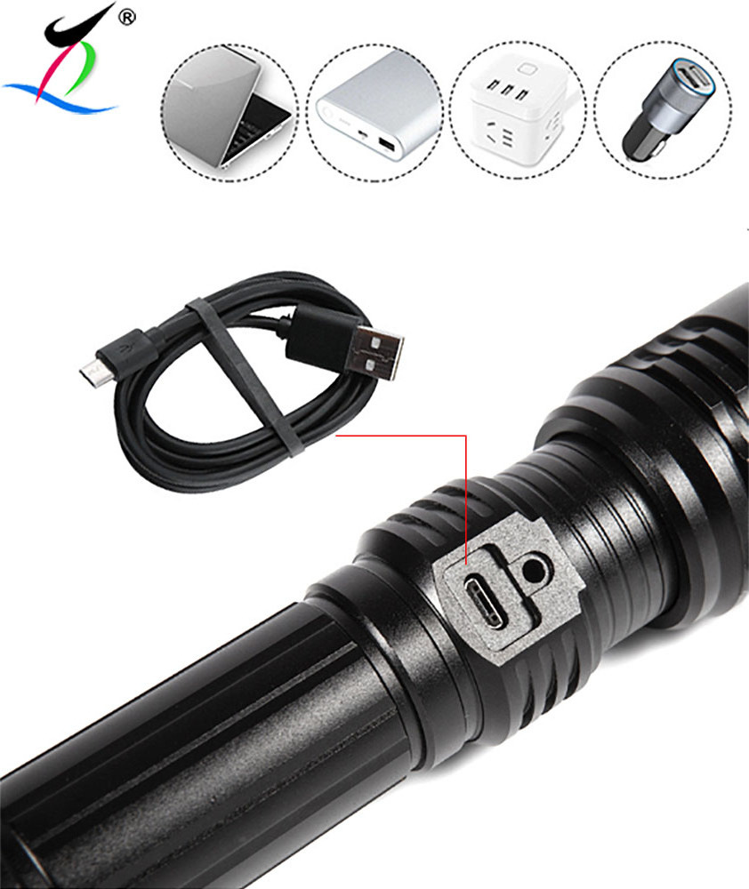 Waterproof Long Range Brightest Rechargeable Flashlights High Lumens ...